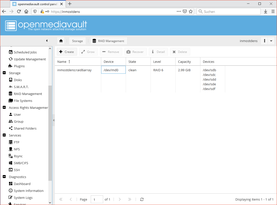 Ein NAS mit OpenMediaVault und UEFI | Hartrusion