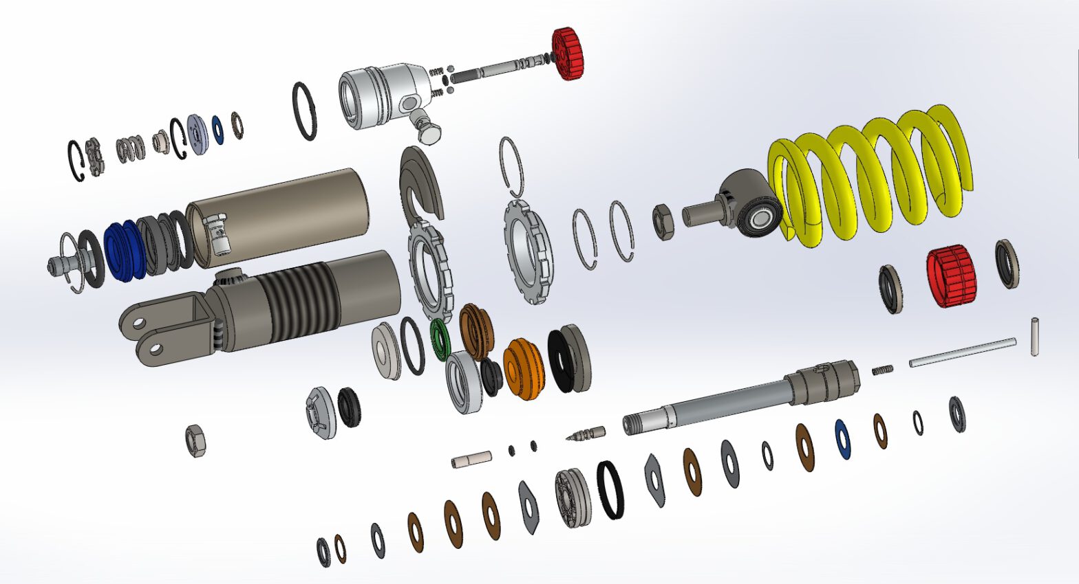 SP shock absorber CAD model (Aprilia RS 125) | Hartrusion