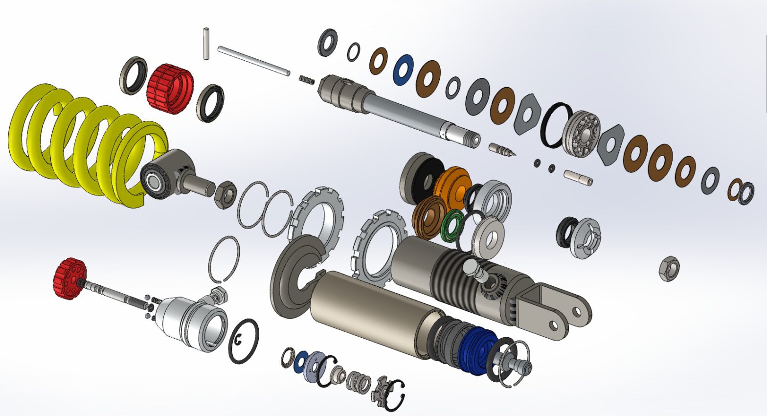 SP shock absorber CAD model (Aprilia RS 125) | Hartrusion